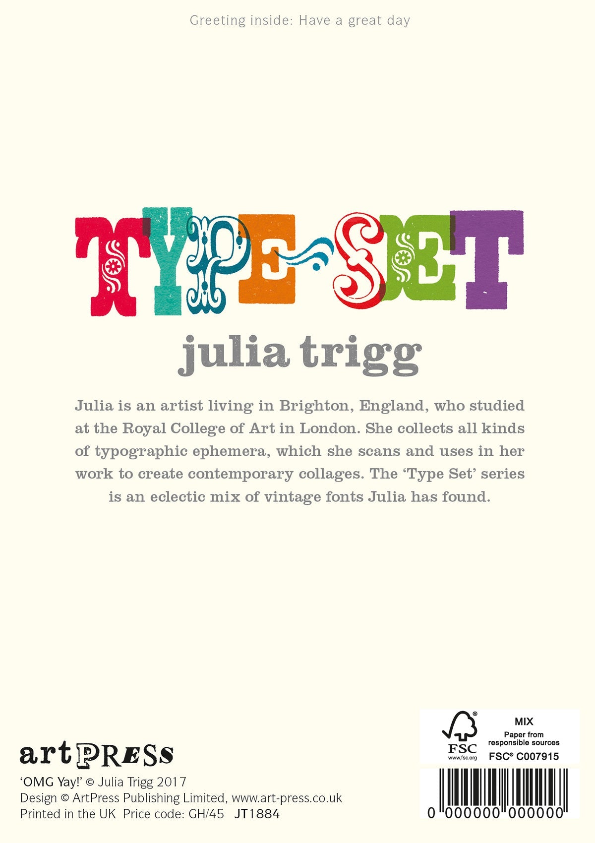 Julia Trigg - Type-Set – ArtPress Publishing Ltd